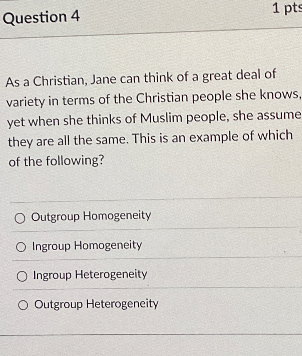 Solved Question 41 ﻿ptsAs a Christian, Jane can think of a | Chegg.com