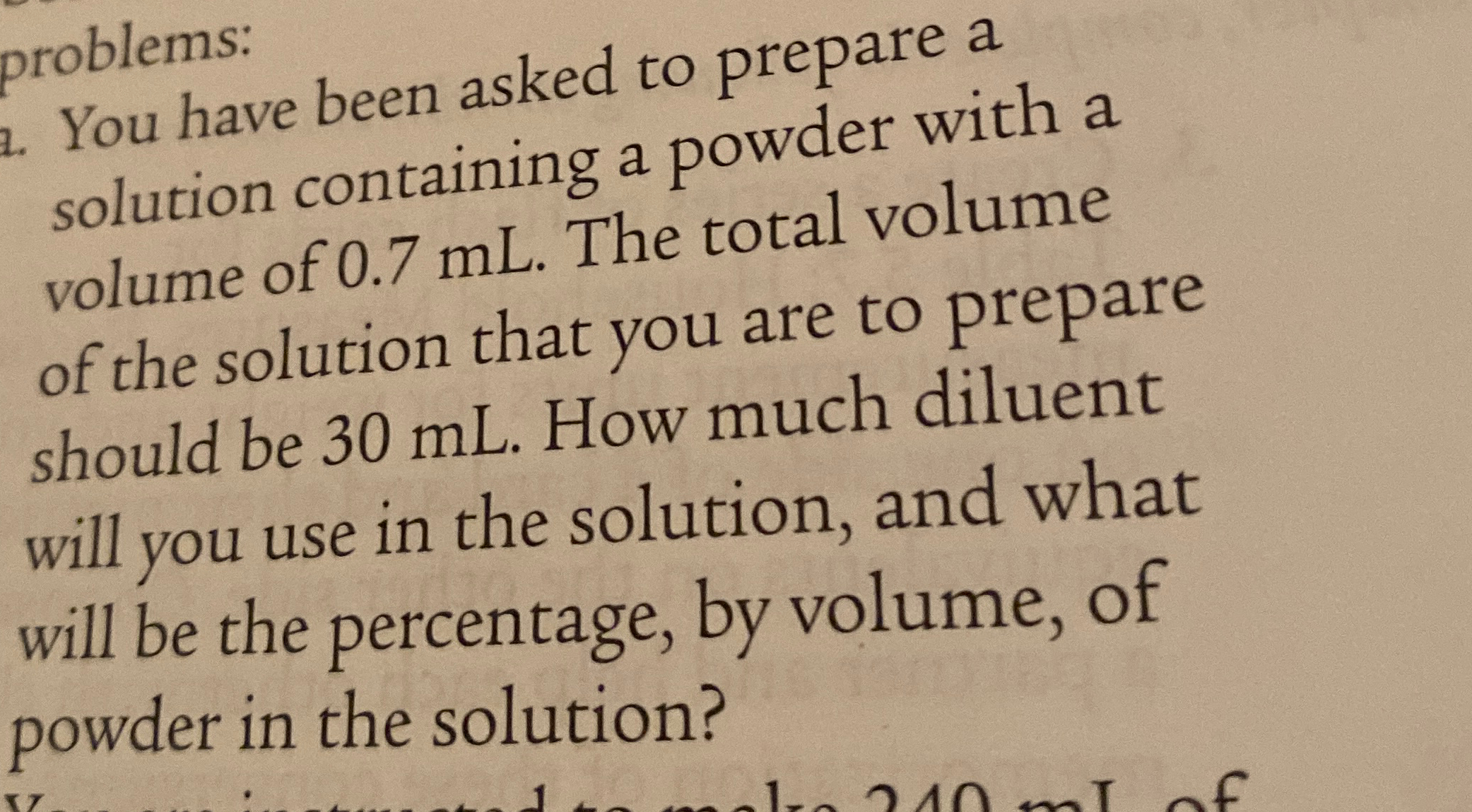 Solved You have been asked to prepare a solution containing | Chegg.com