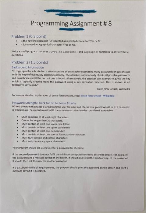 Solved Programming Assignment # 8 Problem 1 (0.5 point) • Is | Chegg.com