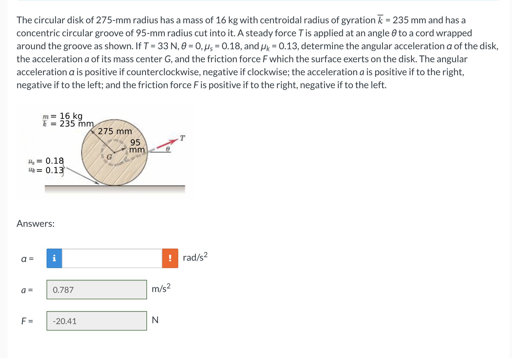 Solved The circular disk of 275-mm ﻿radius has a mass | Chegg.com