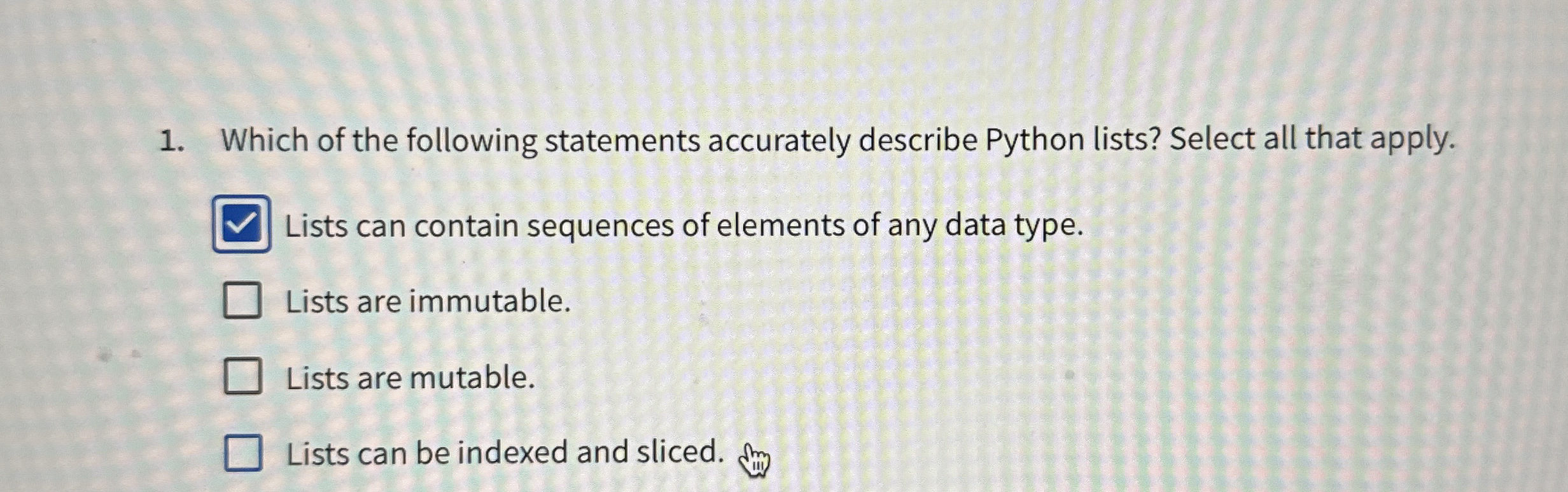 Solved Which of the following statements accurately describe | Chegg.com
