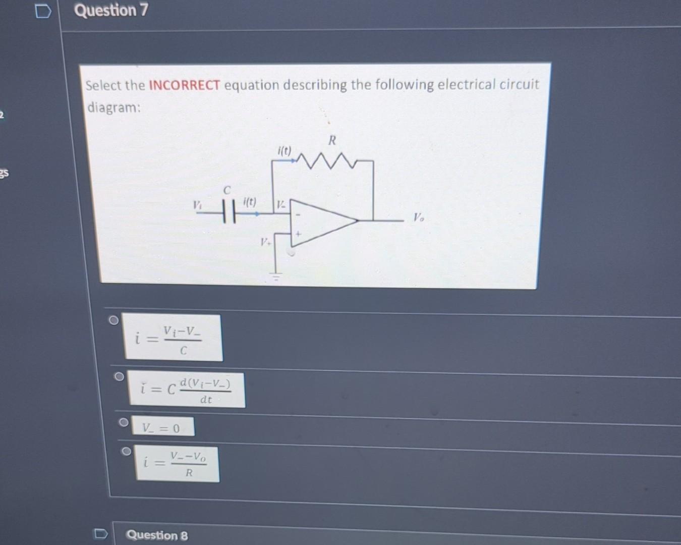 Solved Select the INCORRECT equation describing the | Chegg.com