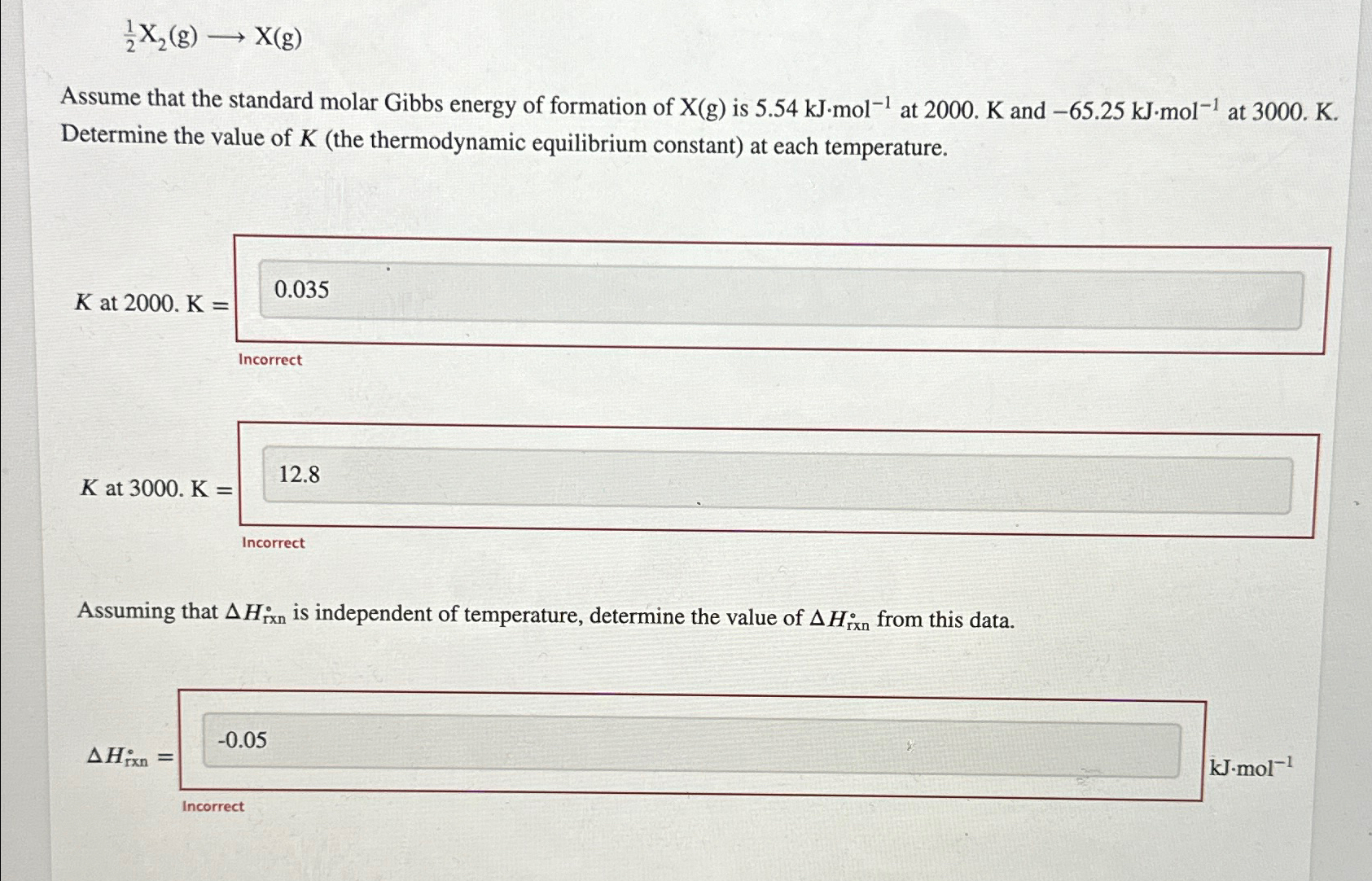 Solved 12x2(g)longrightarrowx(g)Assume that the standard | Chegg.com