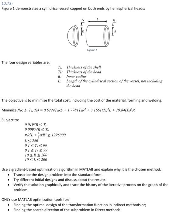 10.73) Figure 1 demonstrates a cylindrical vessel | Chegg.com