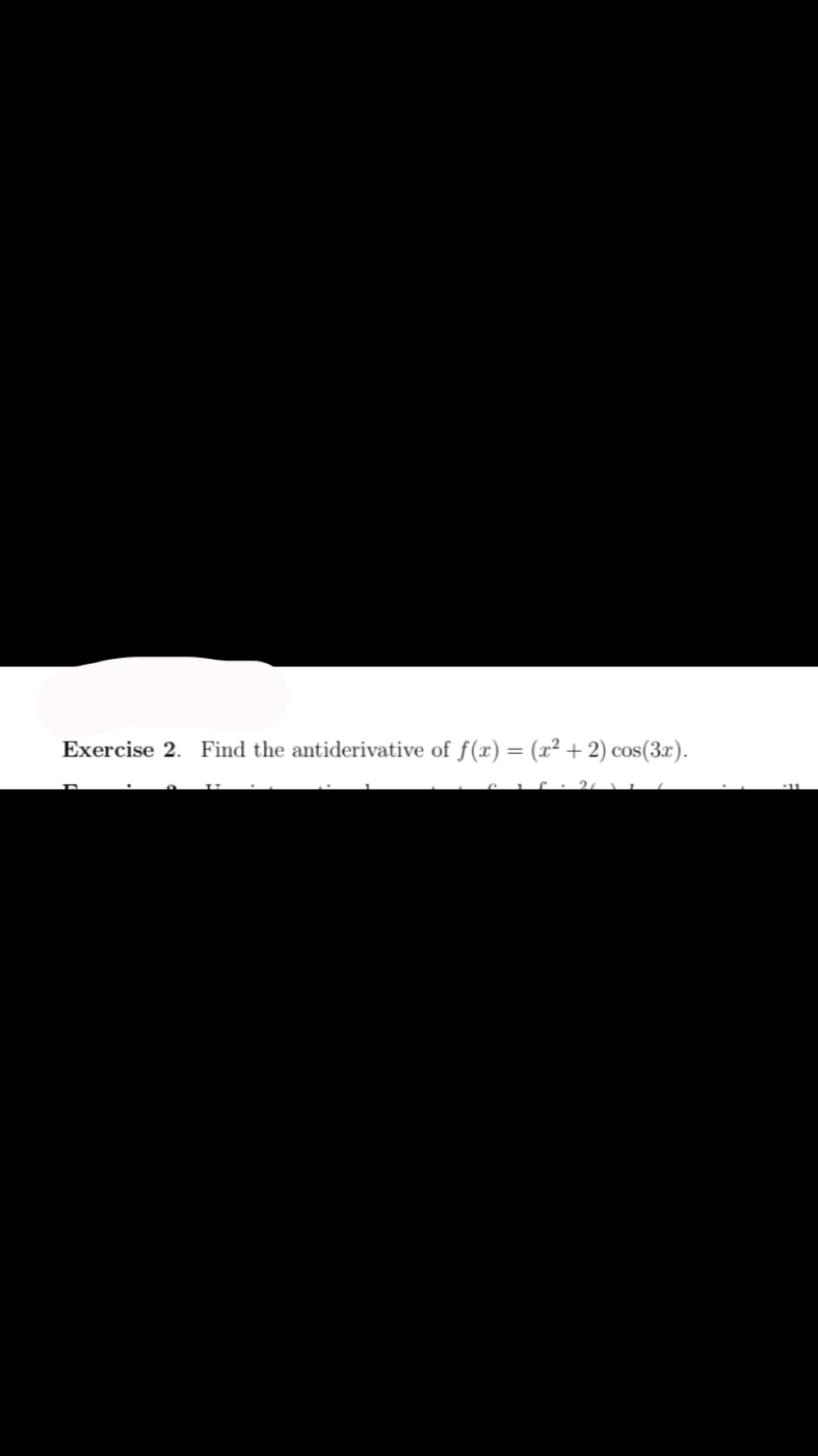 Solved Exercise 2. ﻿Find the antiderivative of | Chegg.com