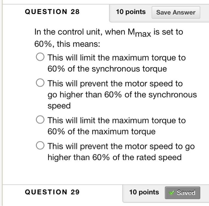 Solved In the control unit, when Mmax is set to 60%, this | Chegg.com
