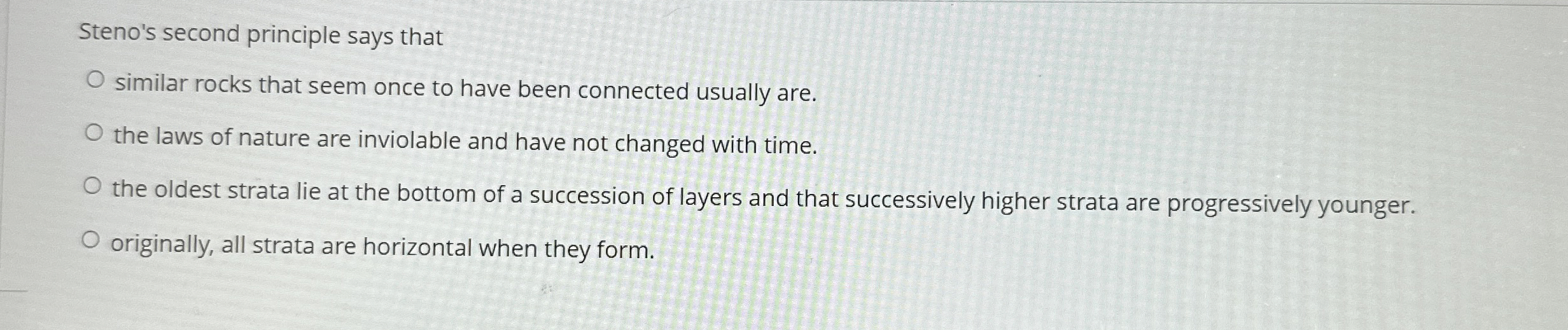 Solved Steno's second principle says thatsimilar rocks that | Chegg.com