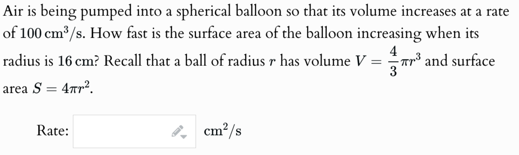 Solved Air is being pumped into a spherical balloon so that | Chegg.com