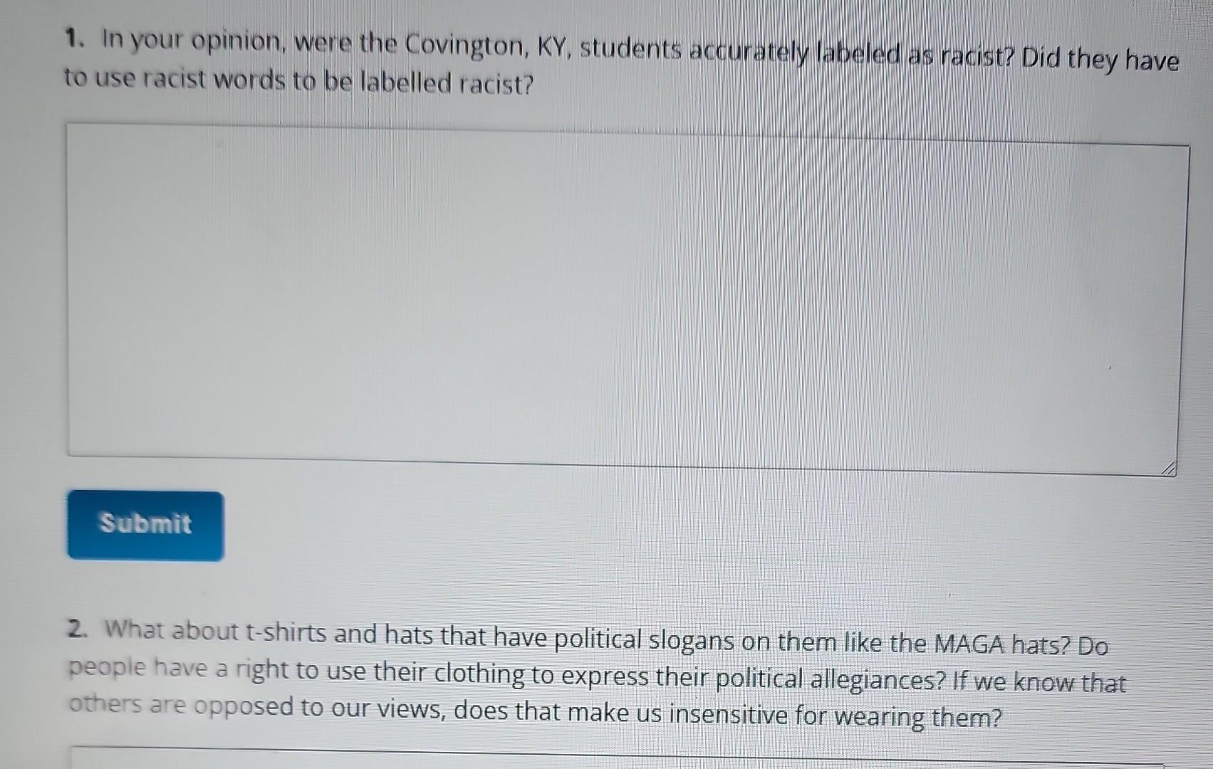 Students at Covington Catholic High School, an | Chegg.com