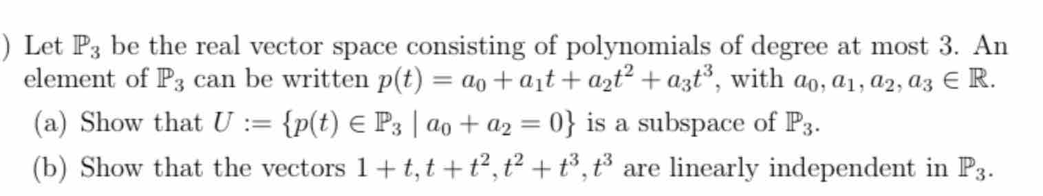 Solved Let P3 ﻿be the real vector space consisting of | Chegg.com
