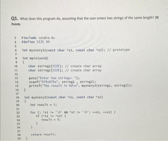 Solved Q1. What does this program do, assuming that the user | Chegg.com