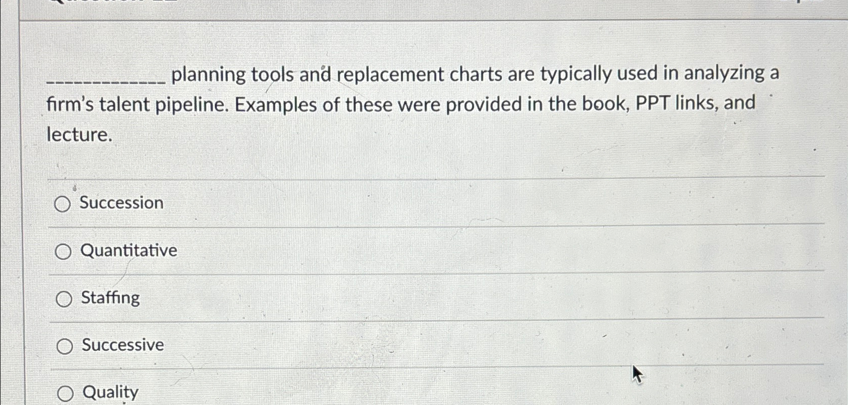 Solved planning tools and replacement charts are typically | Chegg.com