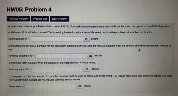 Solved HWO5: Problem 4 Previous Problem Problem List Next | Chegg.com