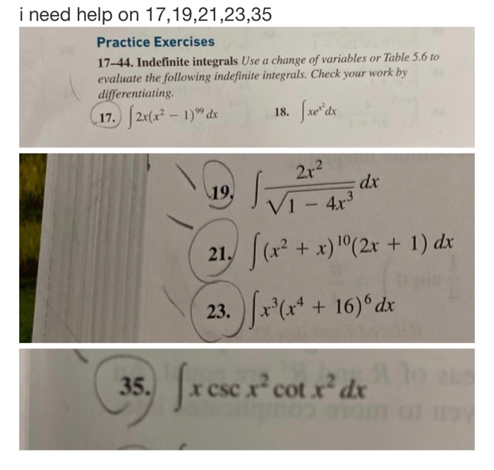 Solved i need help on 17,19,21,23,35 Practice Exercises | Chegg.com