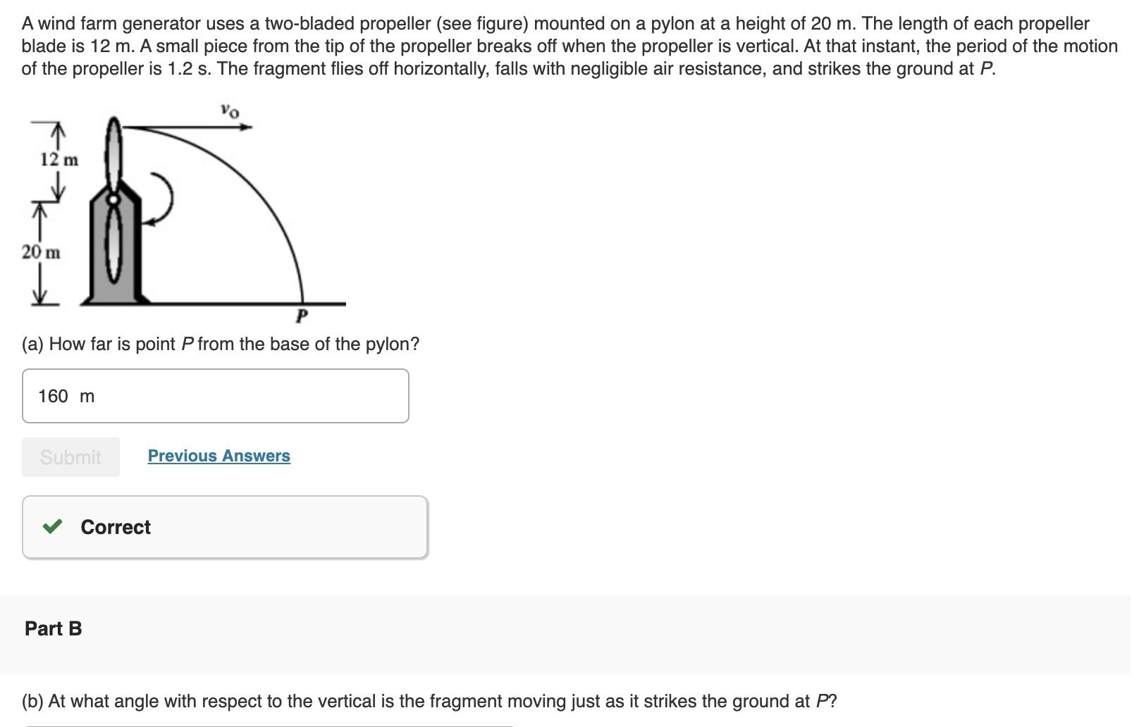 Solved A wind farm generator uses a two-bladed propeller | Chegg.com