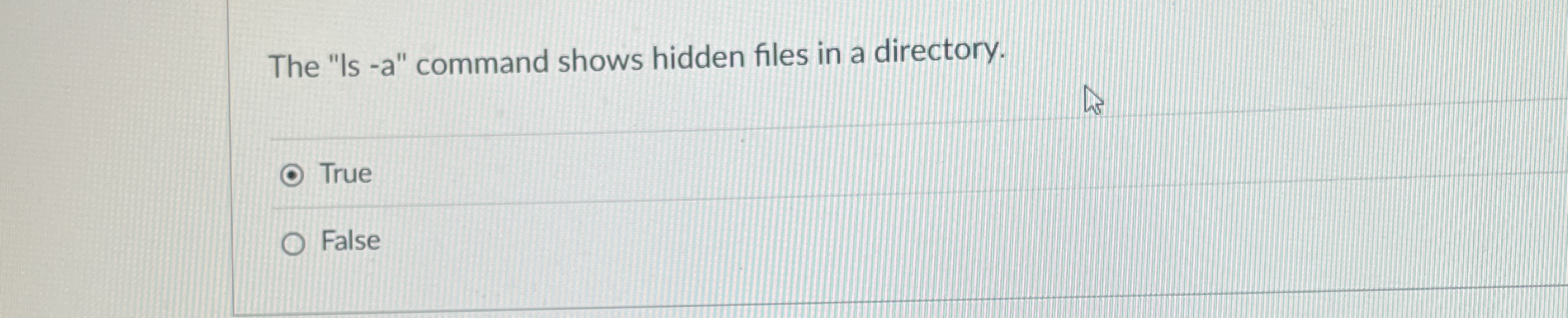 Solved The "Is -a" ﻿command shows hidden files in a | Chegg.com