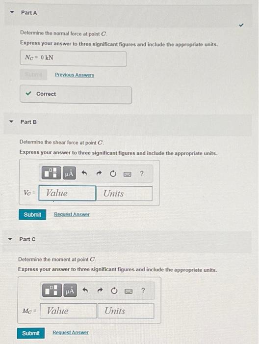 Solved Determine the normal force, shear force, and moment | Chegg.com