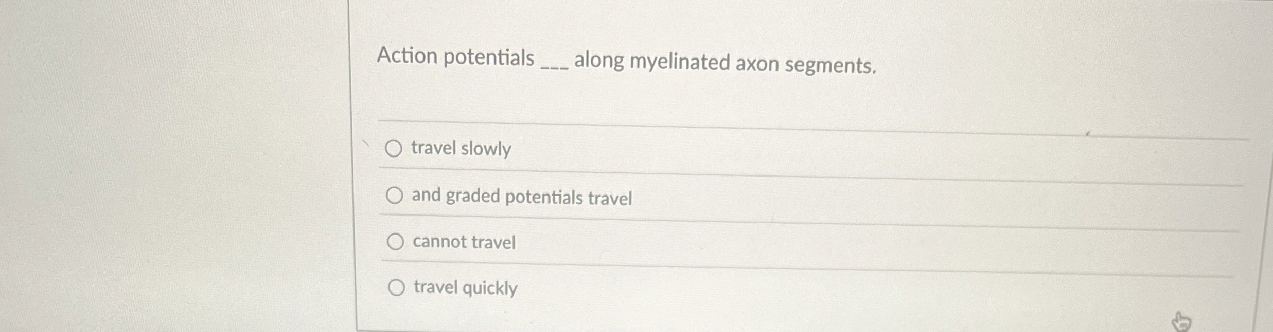 Solved Action potentialsalong myelinated axon | Chegg.com