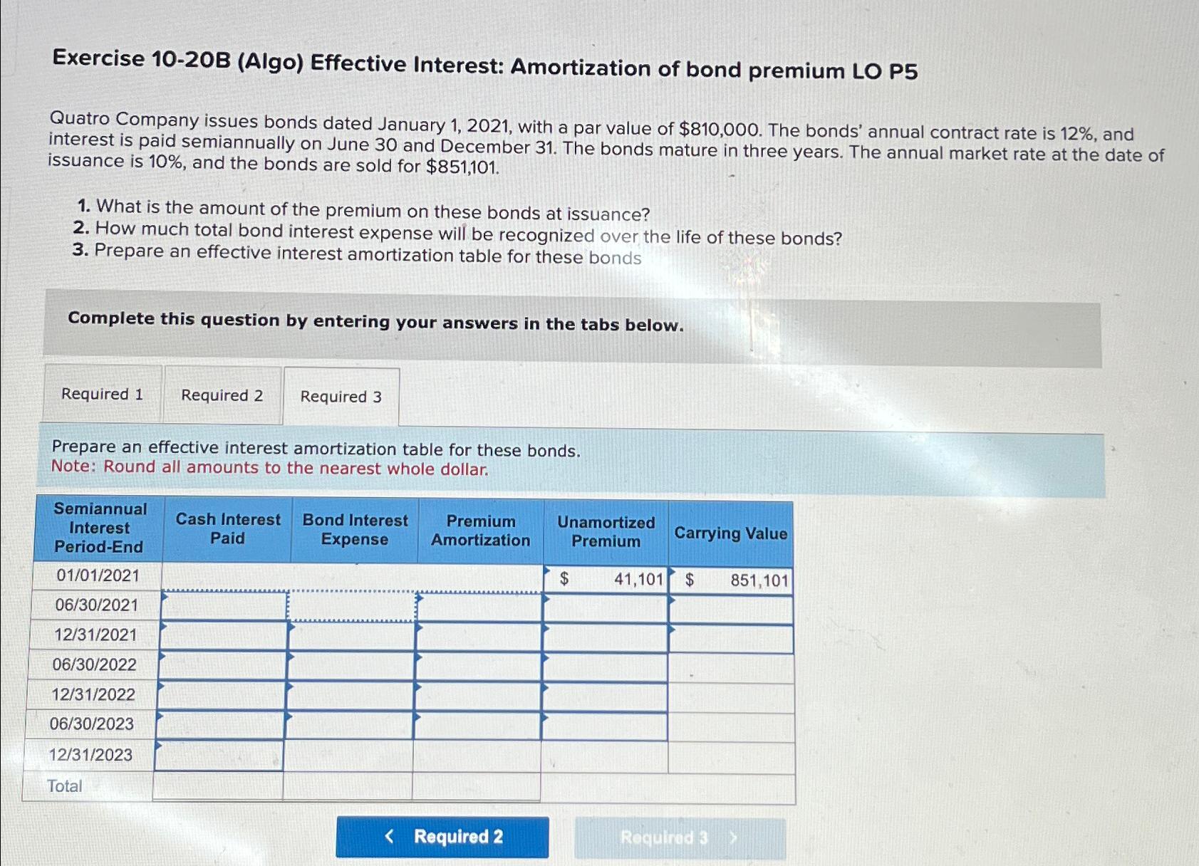 Solved Exercise 10-20B (Algo) ﻿Effective Interest: | Chegg.com
