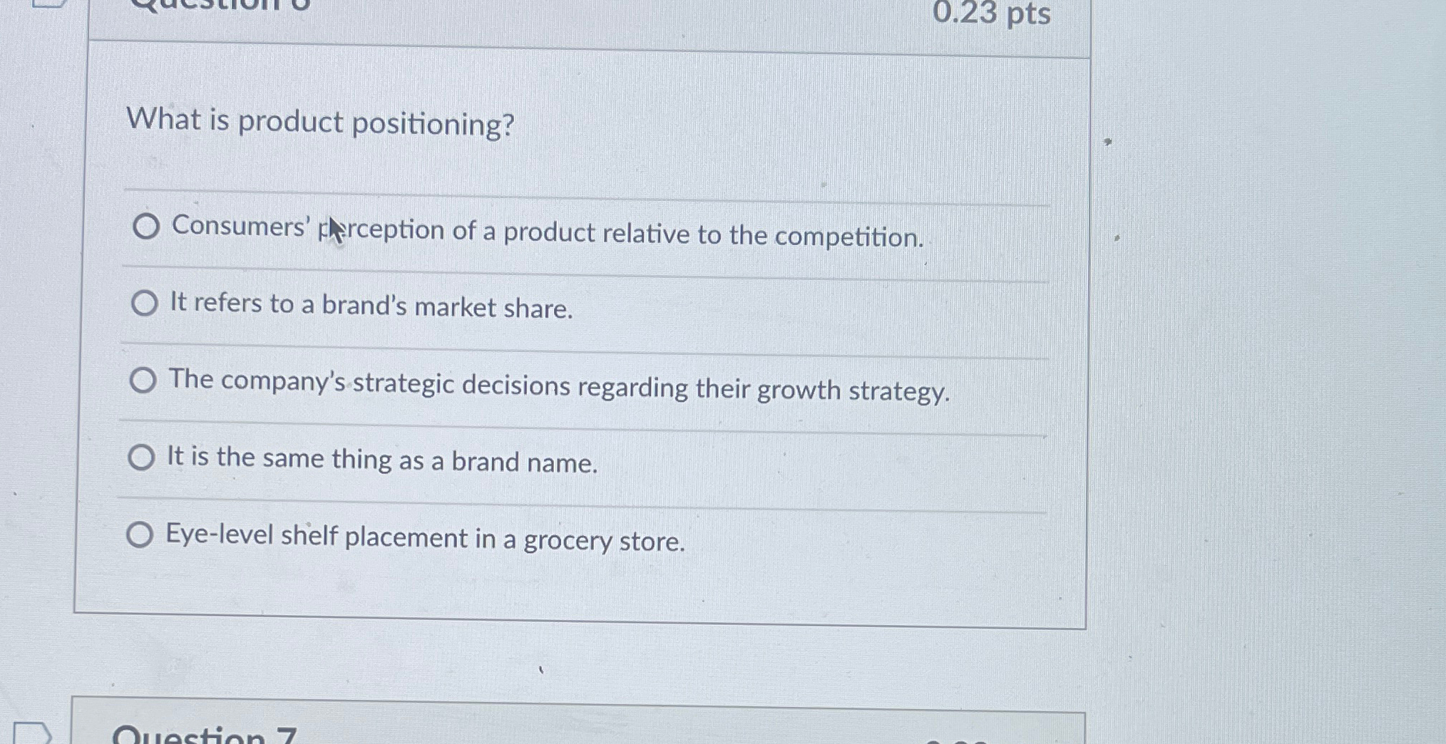 Solved What is product positioning?Consumers' ' ﻿rarception | Chegg.com