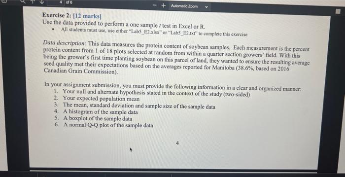 Solved Exercise 2: [12 marks] Use the data provided to | Chegg.com