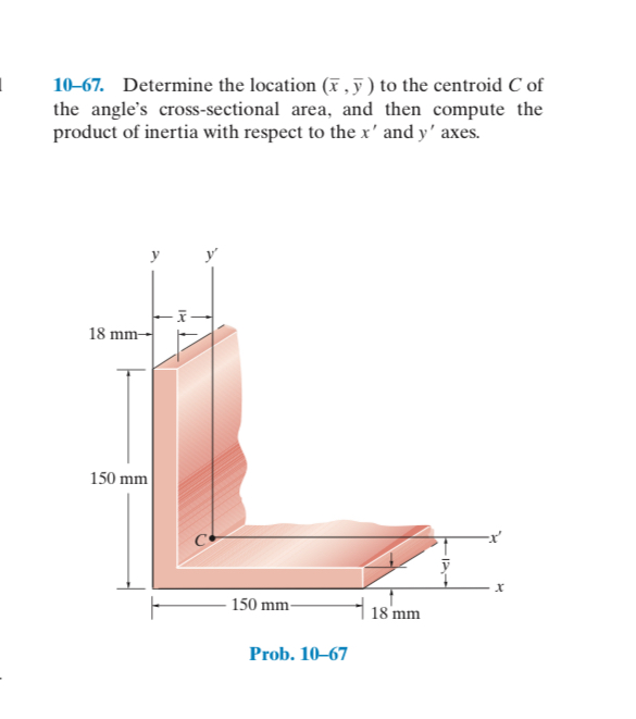 Solved 10-67. ﻿Determine the location (x‾,bar (y)) ﻿to the | Chegg.com