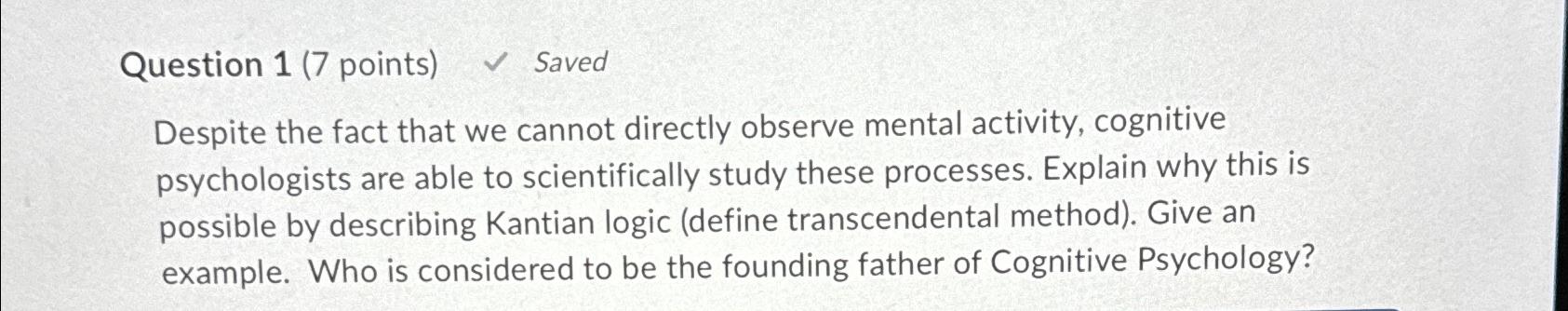 Solved Question 1 (7 ﻿points) ﻿SavedDespite the fact that | Chegg.com