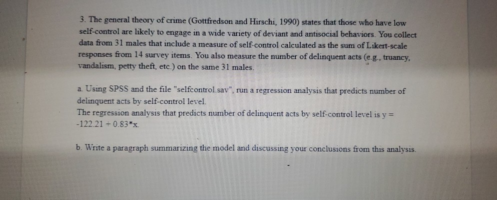 Solved 3. The general theory of crime (Gottfredson and | Chegg.com