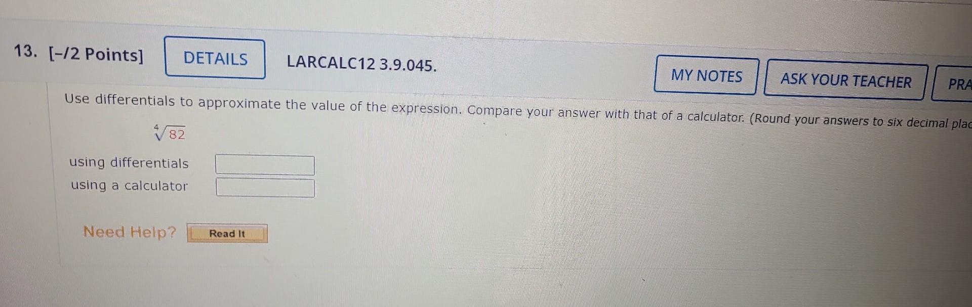 Solved Use differentials to approximate the value of the | Chegg.com