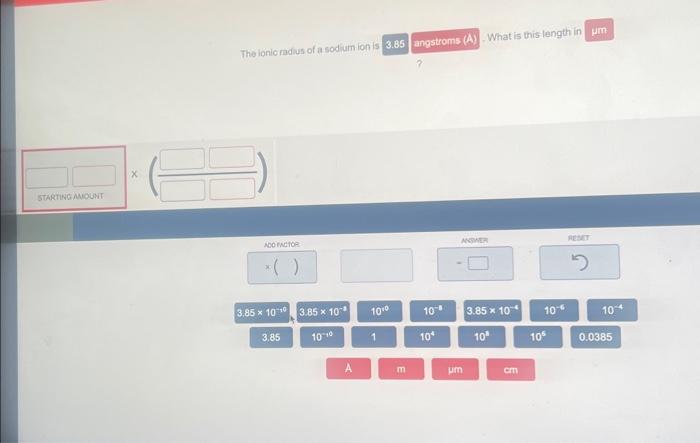Solved The ionio madus of a sodum ion is 3.4 What is this | Chegg.com