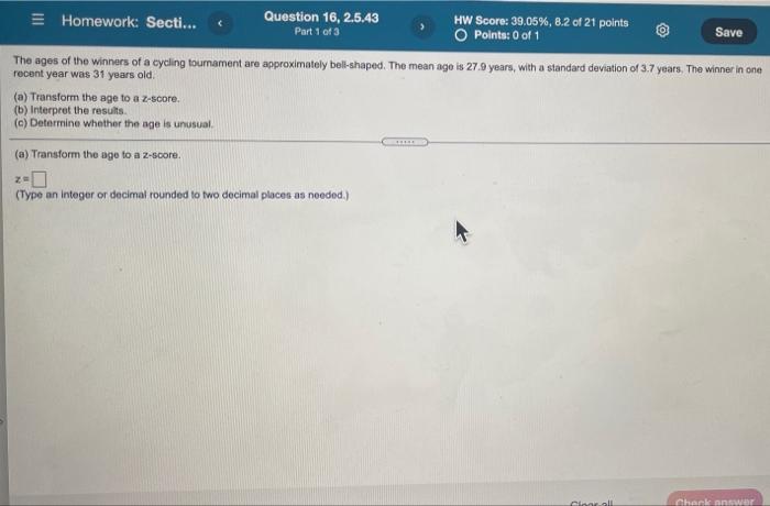 Solved Homework Secti Question 16 2 5 43 Hw Score