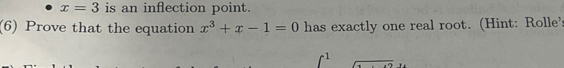 Solved x=3 ﻿is an inflection point.(6) ﻿Prove that the | Chegg.com