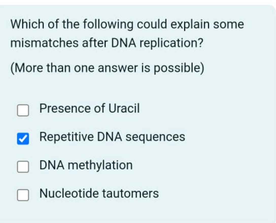 Solved Which of the following could explain some mismatches | Chegg.com