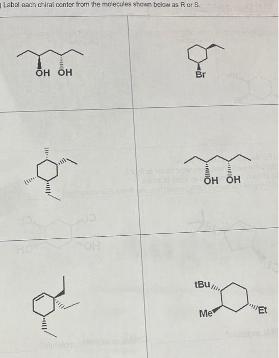 Solved Label each chiral center from the molecules shown | Chegg.com