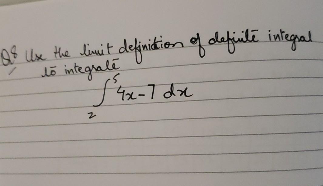 Solved Qs Use the limit definition of definite integral | Chegg.com