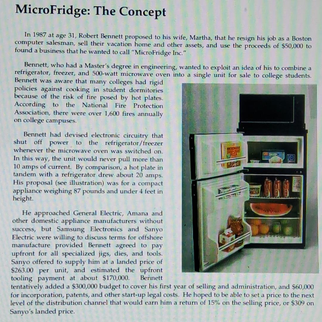 Solved MicroFridge: The Concept In 1987 at age 31, Robert | Chegg.com