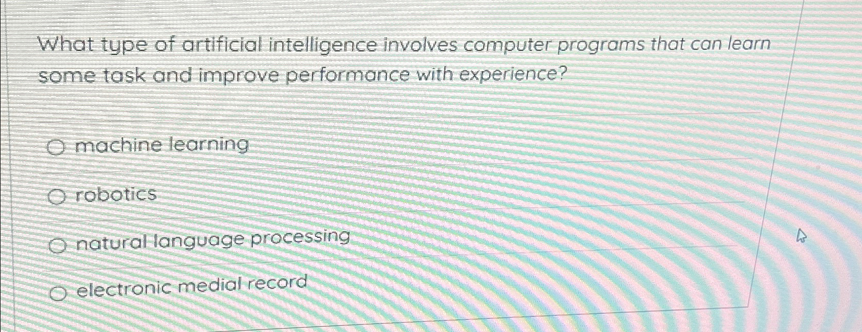 Solved What type of artificial intelligence involves | Chegg.com