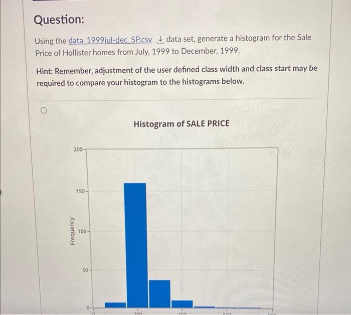 Question: Using the data 1999jul-dec SP.cSV ≿ data | Chegg.com