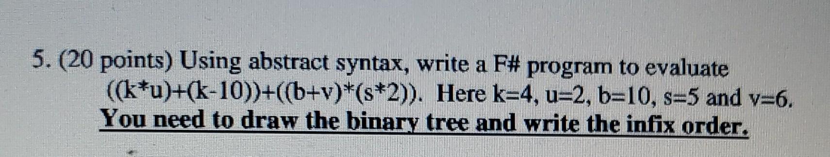 Solved Use F# and abstract syntax while also drawing the | Chegg.com