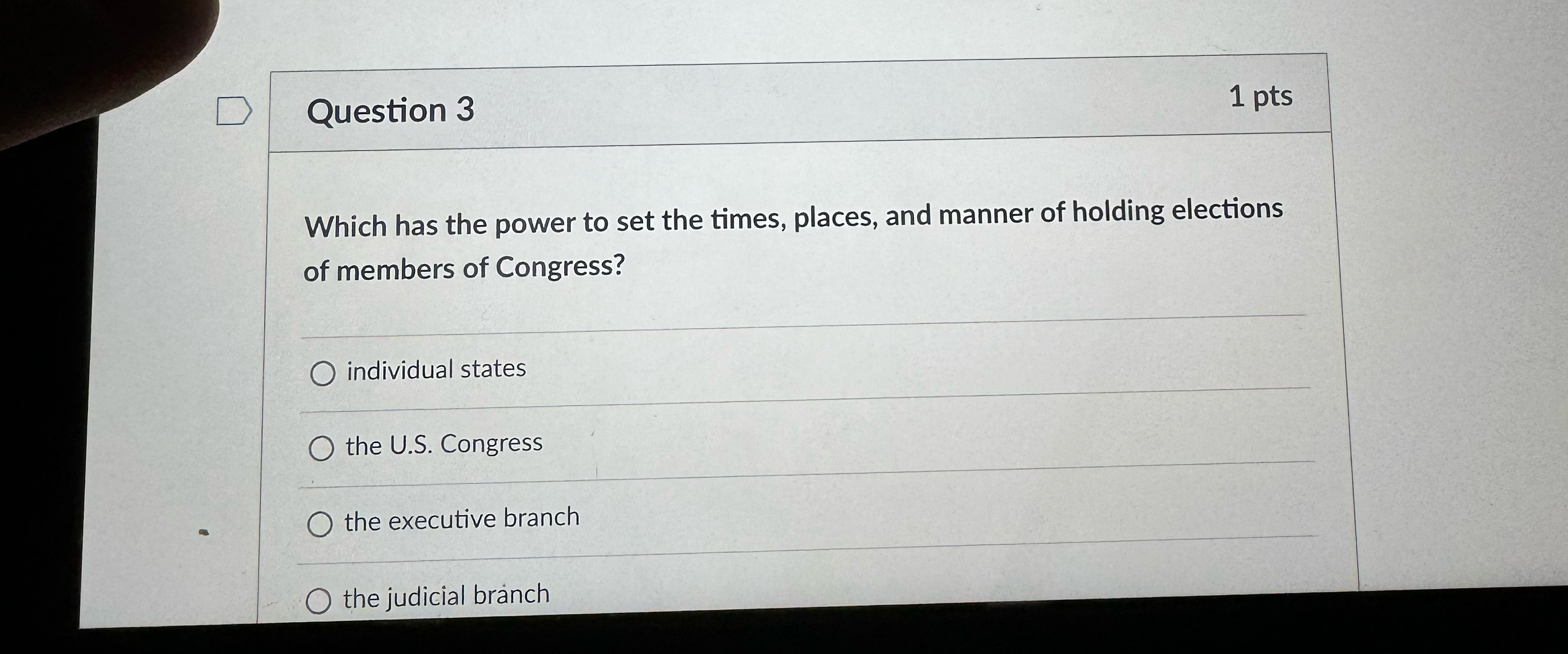 Solved Question 31 ﻿ptsWhich has the power to set the times, | Chegg.com