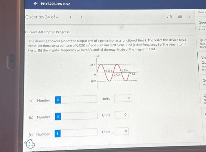 Solved The drawing shows a plot of the output emf of a | Chegg.com