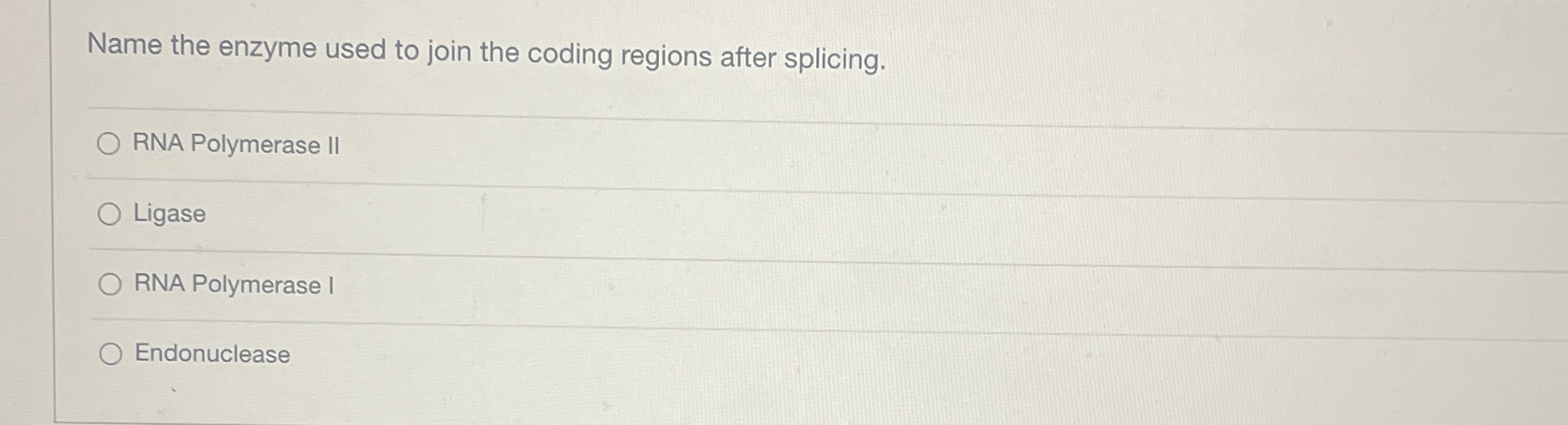 Solved Name the enzyme used to join the coding regions after | Chegg.com