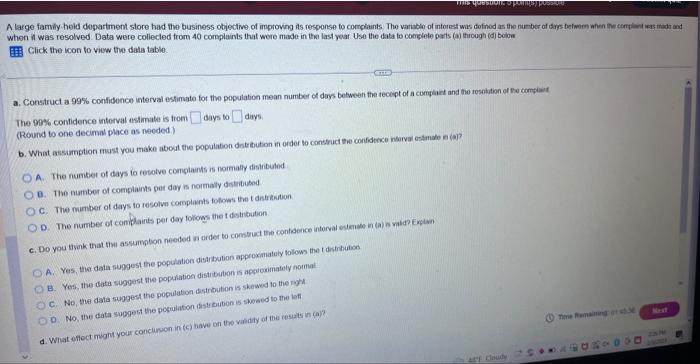 Solved when it was resolved. Data were collected from 40 | Chegg.com