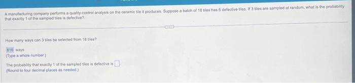 Solved manufacturing company performs a Quality Control | Chegg.com