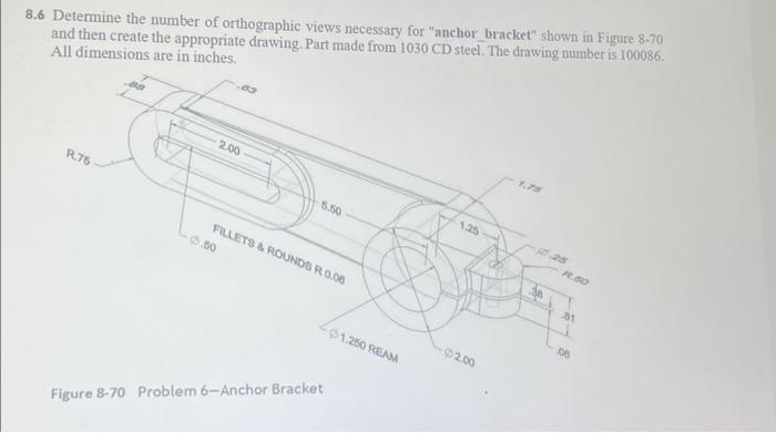 Solved 8.6 Determine the number of orthographic views | Chegg.com