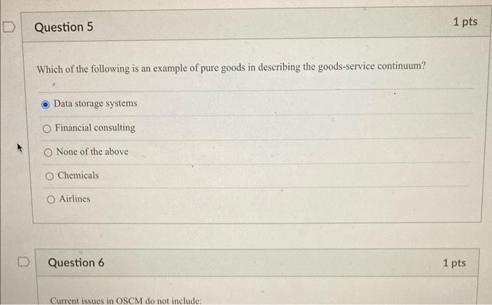 Solved 1 pts Question 5 Which of the following is an example | Chegg.com