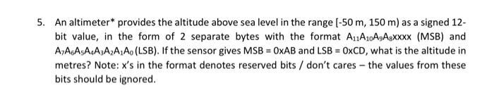Solved An altimeter* provides the altitude above sea level | Chegg.com