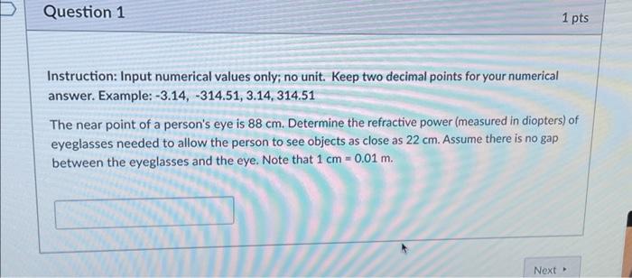 Solved Instruction: Input numerical values only; no unit. | Chegg.com
