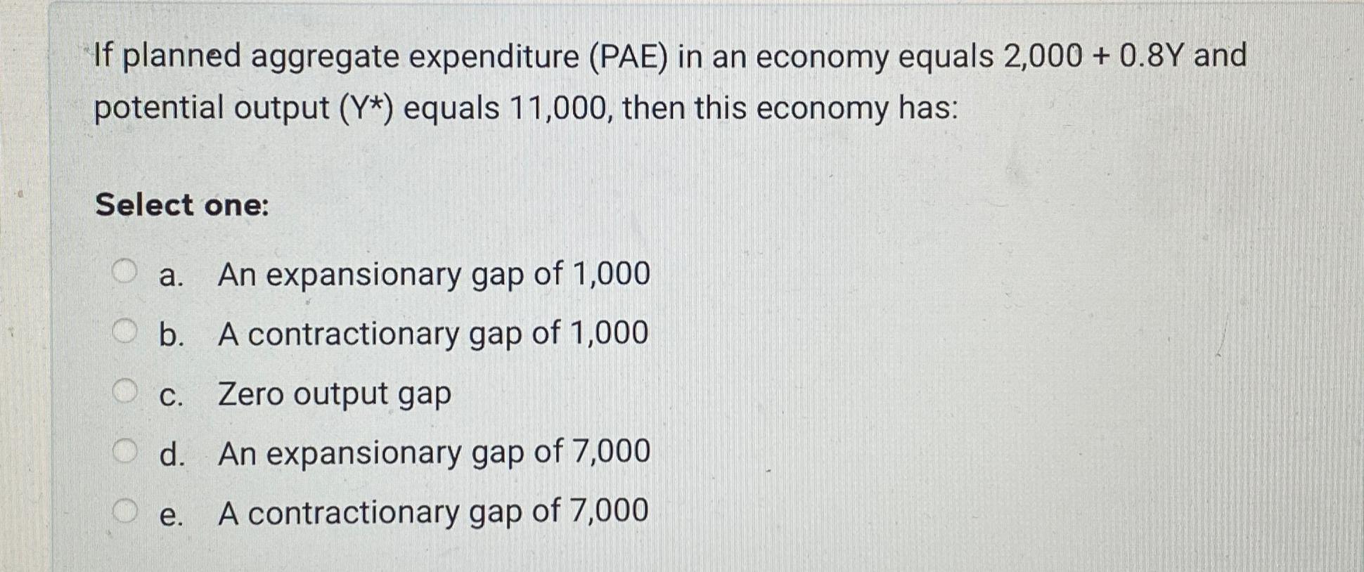 Solved If planned aggregate expenditure (PAE) ﻿in an economy | Chegg.com