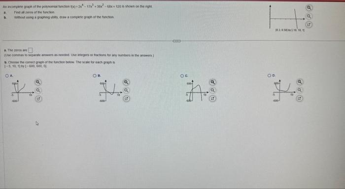 Solved An incomplete graph of the polynomial function | Chegg.com